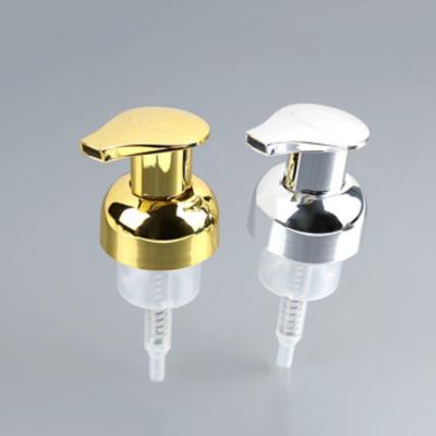 China 40mm 42mm Full-Body Electroplated Foam Pump Dispenser 3.0-5.0cc High Foam Output for Premium Facial Cleansers for sale
