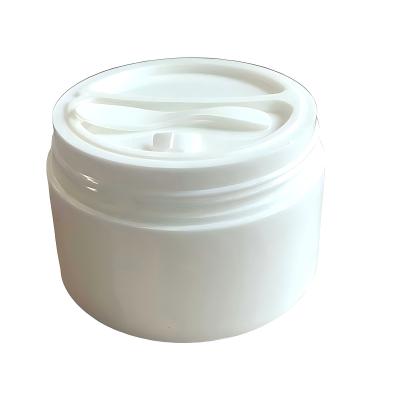 China Wholesale 50g+50g Double Grid PP Cream Jar Dual Separate Storage Skincare Cosmetic Container for sale