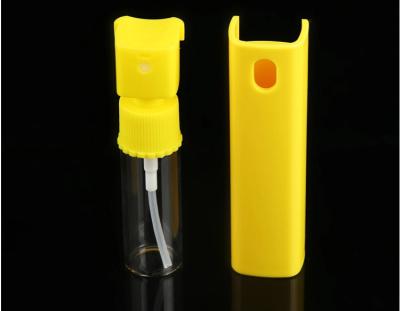 China Yellow 20ml Perfume Pump Sprayer , Mini Plastic Spray Bottle With Plastic Shell for sale