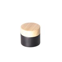 China 5g 10g 15g 30g 50g Empty Frosted Glass Cream Jars Cosmetic Natural Wood  Containers for Eye Cream Face Mask for sale
