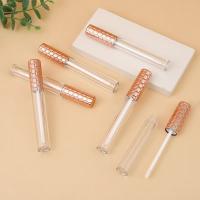 China Wholesale 4.5ml Plastic Lip Gloss Tube with Golden Cap and White Brush for Empty Cosmetic Container for sale