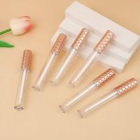 China Wholesale 4.5ml Plastic Lip Gloss Tube with Golden Cap and White Brush for Empty Cosmetic Container for sale