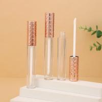 China Wholesale 4.5ml Plastic Lip Gloss Tube with Golden Cap and White Brush for Empty Cosmetic Container for sale