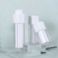China Wholesale Square Shape 15ml 30ml 50ml Airless Pump Bottle with Rotary Lock Pump for Skincare Products for sale