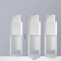 China Wholesale Square Shape 15ml 30ml 50ml Airless Pump Bottle with Rotary Lock Pump for Skincare Products for sale