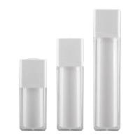 China Wholesale Square Shape 15ml 30ml 50ml Airless Pump Bottle with Rotary Lock Pump for Skincare Products for sale
