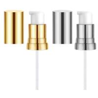 China Aluminium-Plastic Non Spill Cream Pump Dispenser with Gold Stamp for Cosmetic Cream Pump Bottles for sale