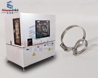 China Adjustable Worm Gear Geramn Type Hose Clamp Machine With Asymmetrical Lock for sale