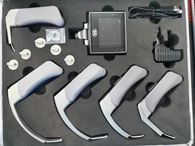 China 316 Medical Stainless Steel HD Digital 3 Inch Screen Video Laryngoscope 5 Blades 350min Battery for sale