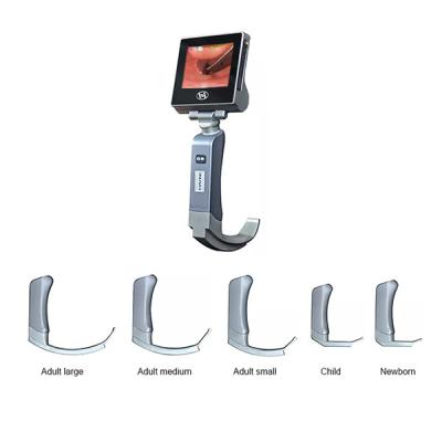 China Stainless Steel Video Laryngoscope 3 Inch LCD 3400mAh for Difficult Airway Intubation CE FDA ISO for sale