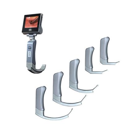 China Reusable Stainless Steel Adult Video Laryngoscope 3.0 Inch Screen 5 Blades for sale
