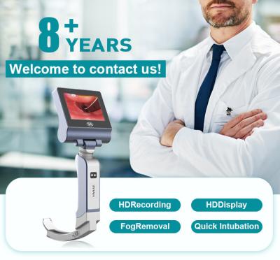 China Stainless Steel Reusable Blade Video Laryngoscope 3.0 Inch LCD Screen 3000mAh Battery USB 32GB TF Storage for sale