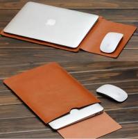 China Office PU Laptop Sleeve Leather Bag Embossing Logo 15 / 16 Inch For Macbook Pro Macbook A for sale