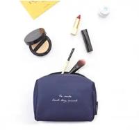 China Waterproof Washable Travel Nylon Cosmetic Bag Plain Toiletry Zippered Makeup Bag for sale