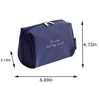 China Waterproof Washable Travel Nylon Cosmetic Bag Plain Toiletry Zippered Makeup Bag for sale