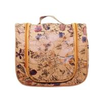 China Travel Soft Vegan Leather Makeup Cosmetic Bag Flower Pattern Customized Wholesale for sale