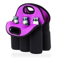 China Carrier Neoprene Insulated Bottle Cooler Bag 6 Pack Bottle Can With Drink Holder for sale