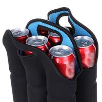 China Carrier Neoprene Insulated Bottle Cooler Bag 6 Pack Bottle Can With Drink Holder for sale