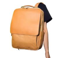 China Manufactures Custom Male Brown Washable Kraft Paper Bag Softback Backpack With Front Flap for sale
