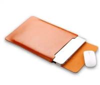 China 15 / 16 Inch PU Leather Laptop Sleeve Bag Embossing Logo Compatible With Macbook Pro for sale