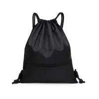 China Custom 420D Large Strong Ripstop Waterproof Nylon 420D / 210D Polyester Black Drawstring Backpack for sale