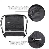 China Custom 420D Large Strong Ripstop Waterproof Nylon 420D / 210D Polyester Black Drawstring Backpack for sale