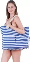 China Extra Large Zipper Washable Beach Tote Two Compartment Waterproof With Front Pocket for sale