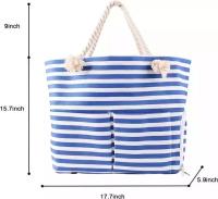 China Extra Large Zipper Washable Beach Tote Two Compartment Waterproof With Front Pocket for sale