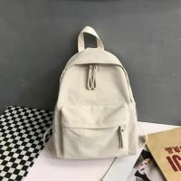China Custom Smell Proof School Canvas Backpack White Khaki Blue Black With Logo for sale