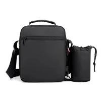 China Custom Unisex Man Bag Messenger Men's Crossbody Shoulder Bag Black With Water Bottle Holder for sale