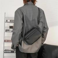 China Black Microfiber Cell Phone Cross-body Pouch Male Side Sling Cross Bag Men Leather Messenger Bag For Men for sale