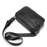 China Black Microfiber Cell Phone Cross-body Pouch Male Side Sling Cross Bag Men Leather Messenger Bag For Men for sale
