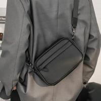China Black Microfiber Cell Phone Cross-body Pouch Male Side Sling Cross Bag Men Leather Messenger Bag For Men for sale