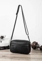 China Black Microfiber Cell Phone Cross-body Pouch Male Side Sling Cross Bag Men Leather Messenger Bag For Men for sale