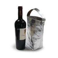 China Portable Single Wine Bottle Carrier Bags With Carrying Handle Recycled Biodegradable for sale