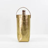 China Portable Single Wine Bottle Carrier Bags With Carrying Handle Recycled Biodegradable for sale