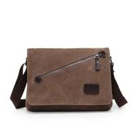 China Custom Business Men's Crossbody Shoulder Washable Canvas Messenger Bag For Men for sale