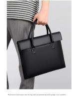 China Mens Women  Laptop Portfolio Bag Luxury Business Classic Leather Computer Bag for sale
