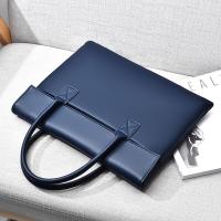 China Mens Women  Laptop Portfolio Bag Luxury Business Classic Leather Computer Bag for sale