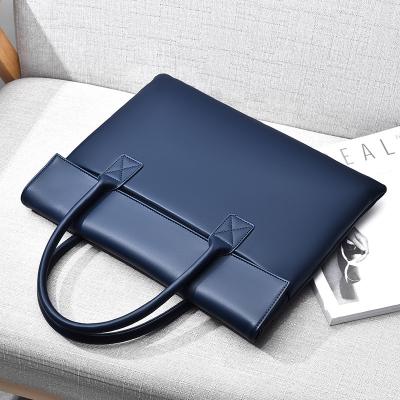 China Mens Women  Laptop Portfolio Bag Luxury Business Classic Leather Computer Bag for sale