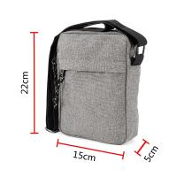 China Black Grey Messenger Crossbody Bag Polyester Canvas Crossbody Shoulder Side Bags For Men for sale