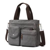 China Washable Mens Canvas Briefcase Laptop Bag For 11.6 / 14 Inch Notebook Computer for sale