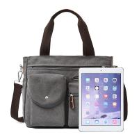 China Washable Mens Canvas Briefcase Laptop Bag For 11.6 / 14 Inch Notebook Computer for sale