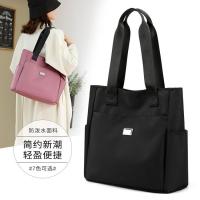 China Custom Waterproof Women Hand Bags Nylon Tote Bag With Pocket And Zipper for sale