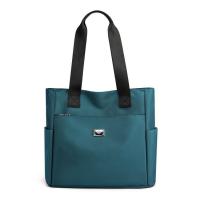 China Custom Waterproof Women Hand Bags Nylon Tote Bag With Pocket And Zipper for sale