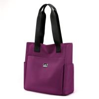 China Custom Waterproof Women Hand Bags Nylon Tote Bag With Pocket And Zipper for sale