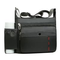 China Black OEM ODM Messenger Crossbody Bag With Bottle Holder Pocket for sale
