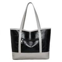 China Women Oem Fashion PU Leather Handbags Oversize Green Black Wholesale with Personalized LOGO for sale