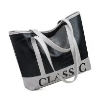 China Women Oem Fashion PU Leather Handbags Oversize Green Black Wholesale with Personalized LOGO for sale