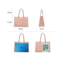 China 16.5 X 5.2 X 11 Inches Ladies PU Leather Tote Laptop Bag with Zipper Closure Wholesale with Custom LOGO for sale